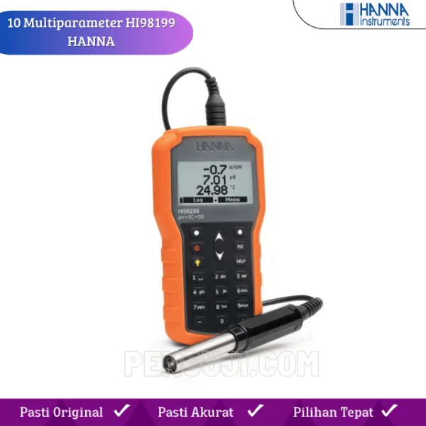 Alat Ukur pH, konduktivitas, Salt, DO Meter 10 Multiparameter HI98199 ...