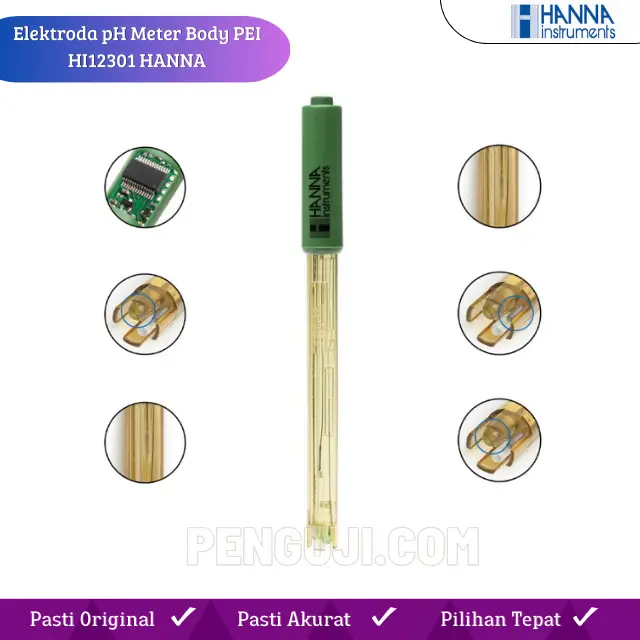 Elektroda pH Meter Body PEI HI12301 HANNA - PENGUJI INDONESIA
